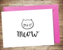 Unique cat card related items | Etsy