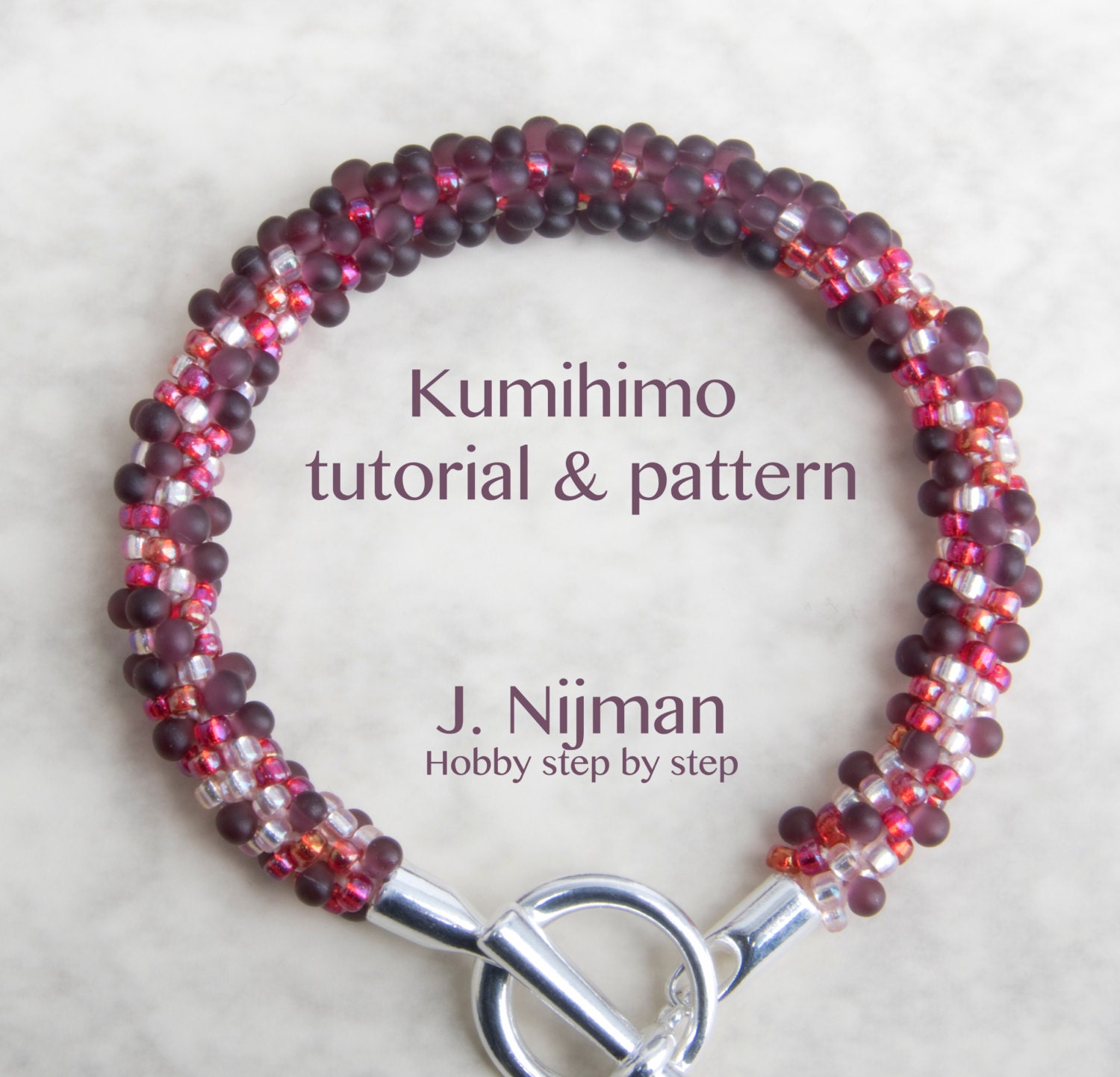 Kumihimo bracelet pattern 8 strands by Hobbystepbystep on Etsy