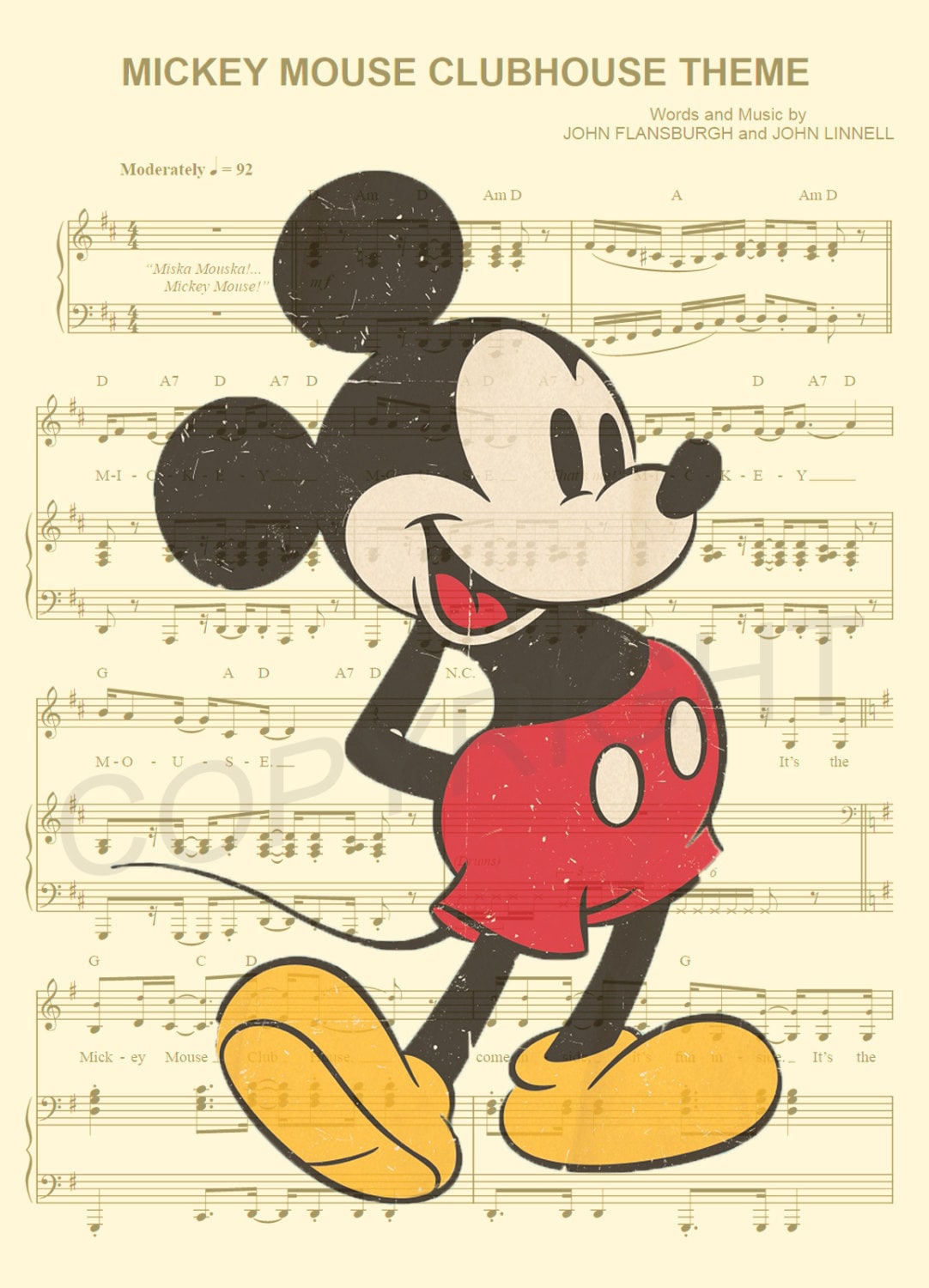 Vintage Mickey Mouse Art Print