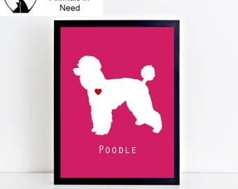 Poodle wall art | Etsy