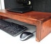 LED TV Monitor Riser Desktop Organizer Modern Oak