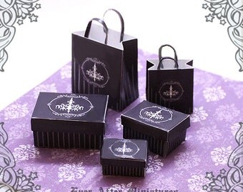 Dollhouse Miniature Gift Box & Miniature Gift Bag Set: 12th