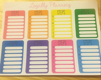 Daily Step Count stickers for Erin Condren horizontal layout