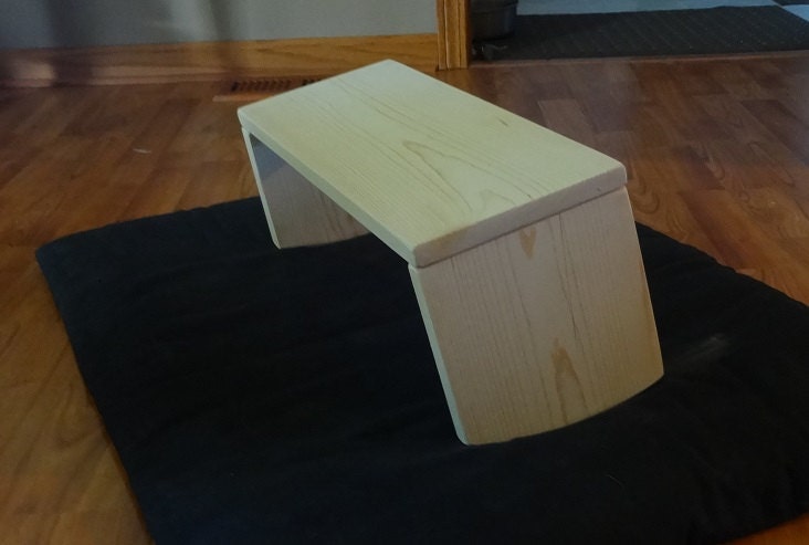 Meditation Bench Folding Slanted Rounded Legs Handcrafted