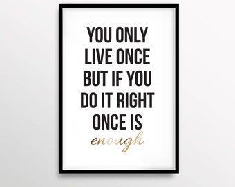 You only live once | Etsy