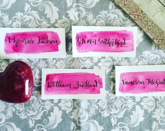 Unique watercolor name card related items | Etsy
