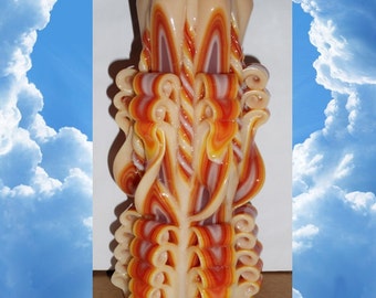 Unique handmade gift candle Hand Carved candles by ManeloCandles