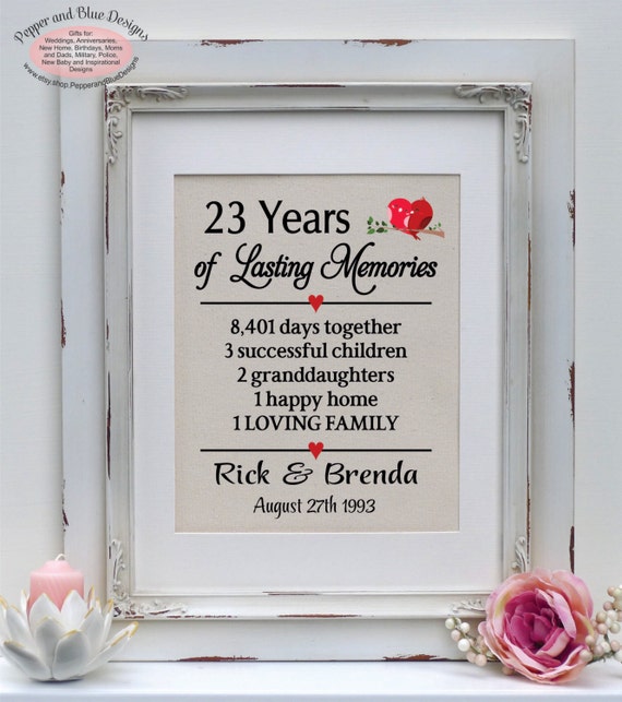 23rd Wedding Anniversary 23 Years Married By PepperandBlueDesigns