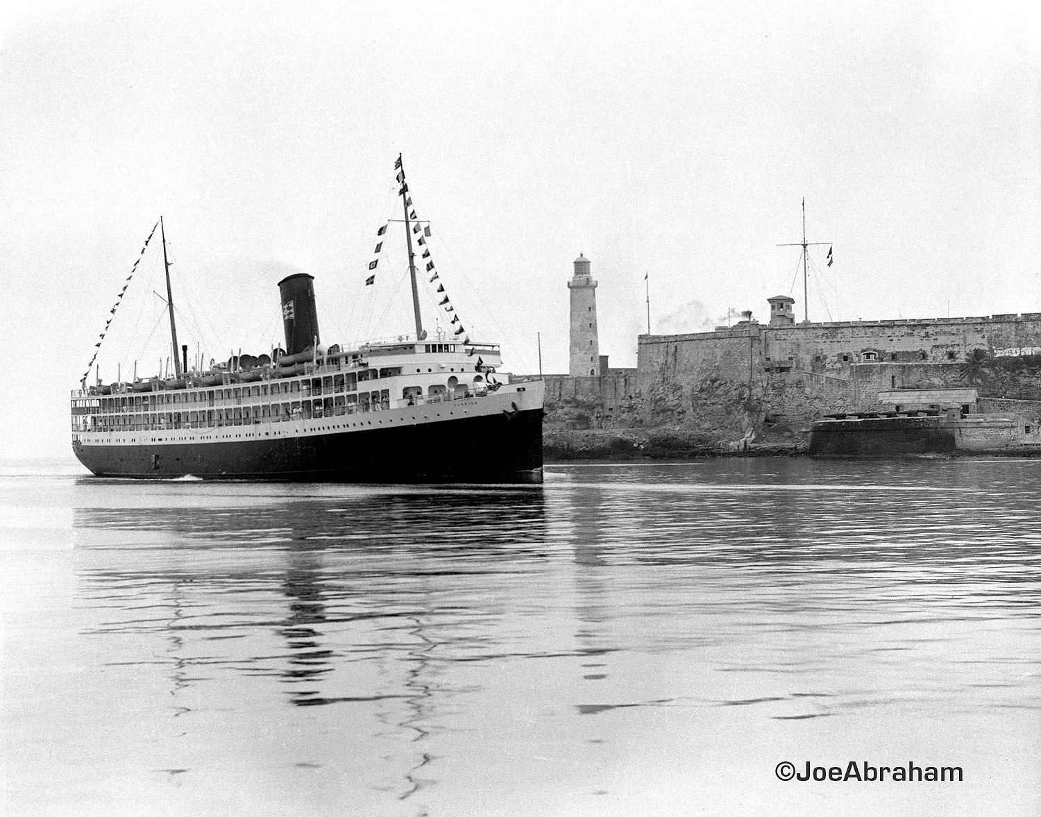 SS Florida Ship in Havana Harbor Havana Cuba Vintage