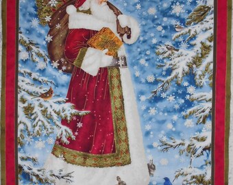 Vintage santa fabric | Etsy