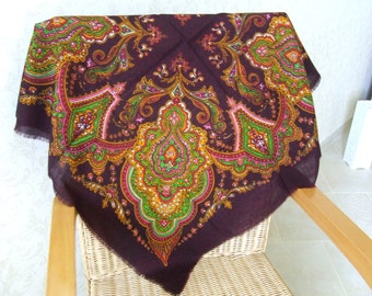 Soviet woolen floral scarves. Antiques and by SovietDreamArt