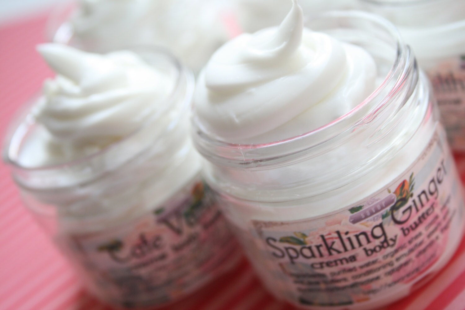 Body Butter Crema Sample Set of SIX Jars VEGAN Custom Lotion