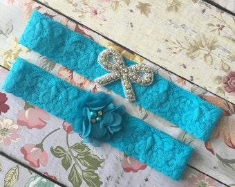 Turquoise garter | Etsy