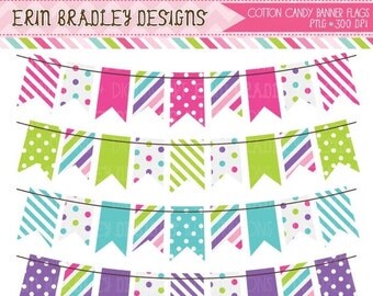 60% OFF SALE Bunting Digital Clipart Banner by ErinBradleyDesigns
