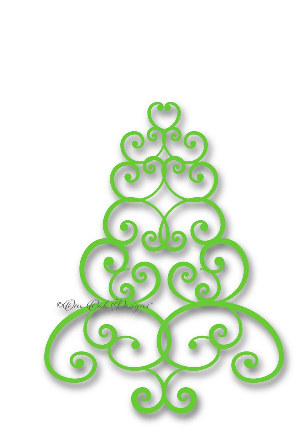 Swirly Tree SVG File Christmas Tree PDF / dxf / jpg / png