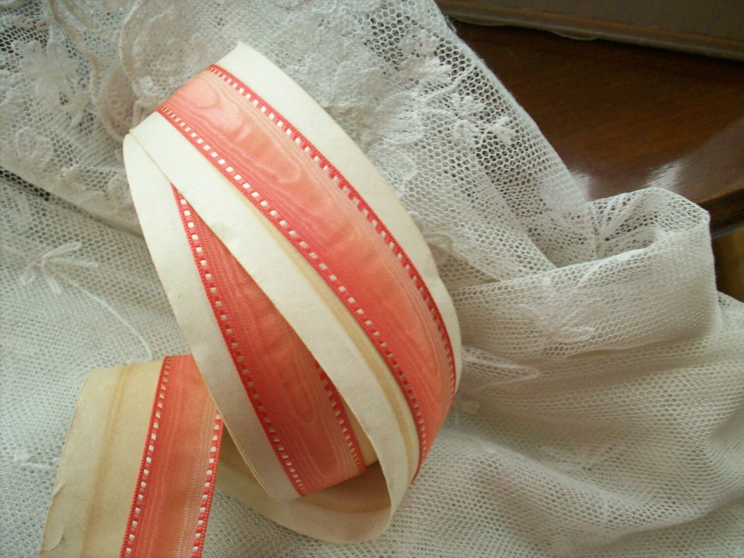 Antique french silk ombre ribbon