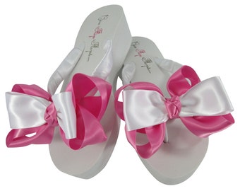 Hot pink flip flops | Etsy