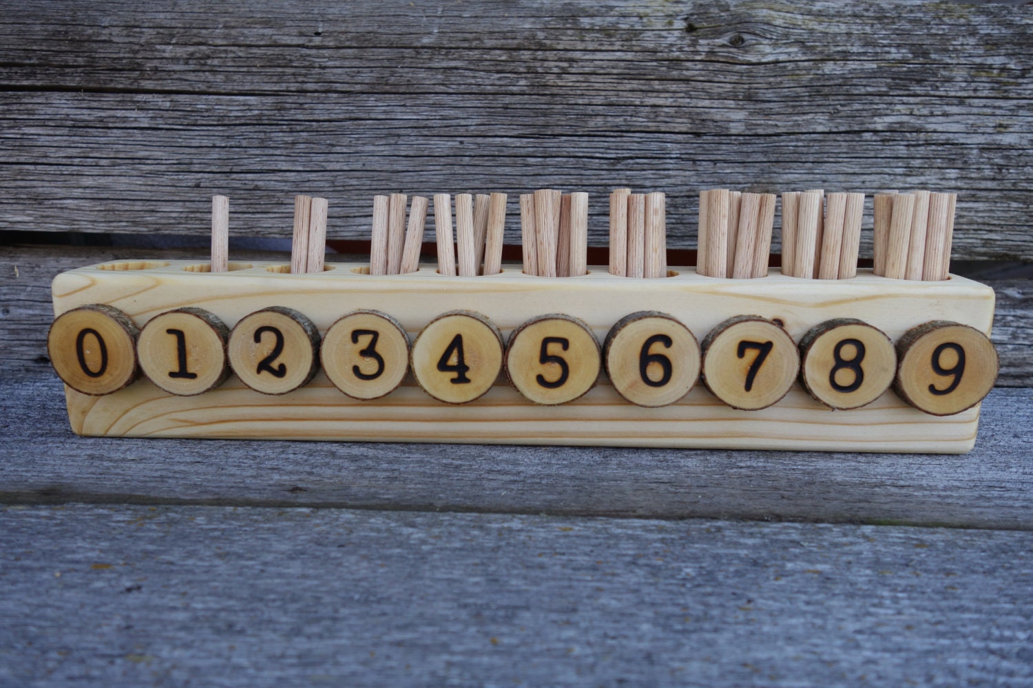 Spindle box Montessori math Educational wooden toy