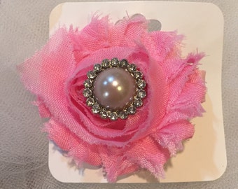 Hot Pink Ribbon Bloom Flower Hair Clip Hair Accessories