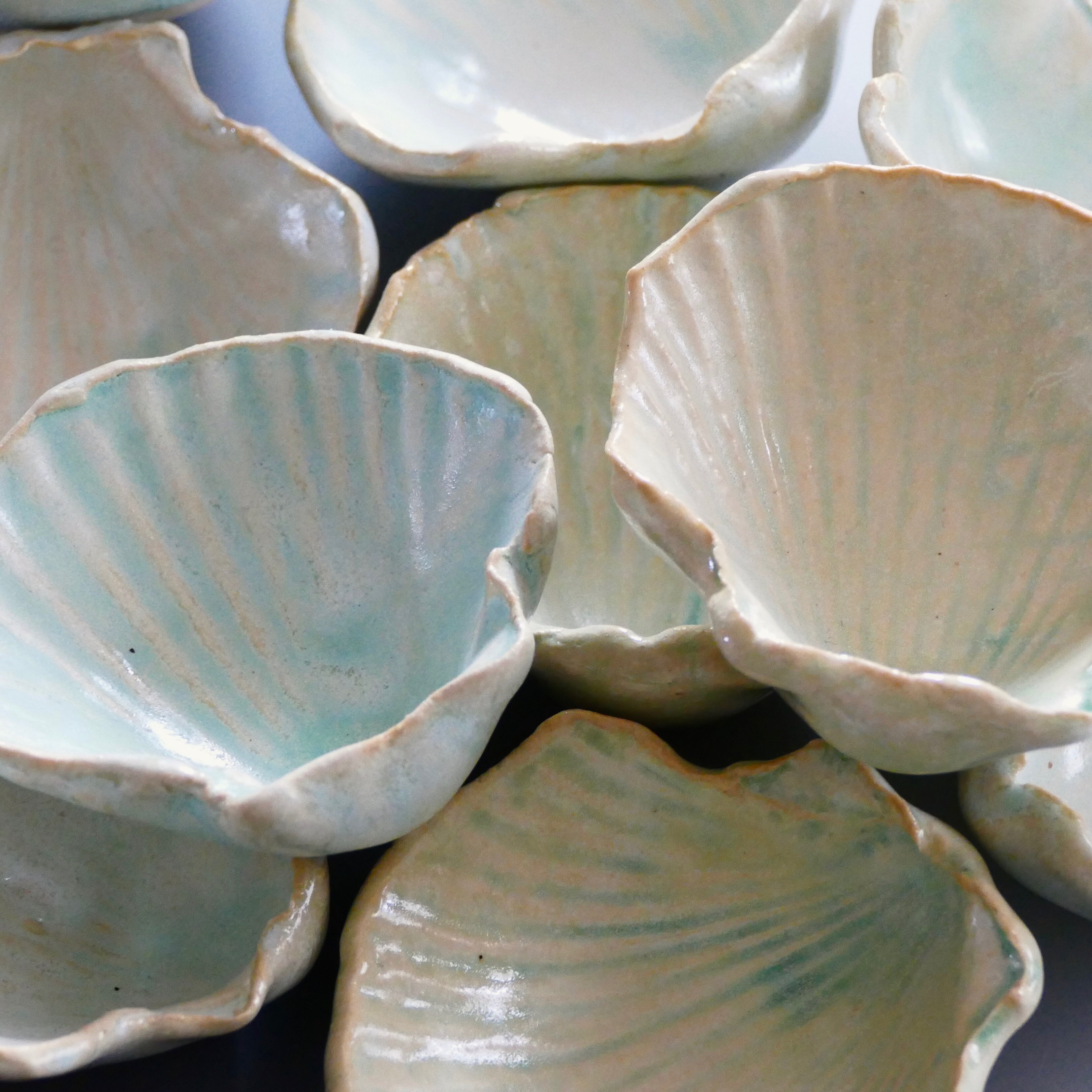 Seashell Bowls and Leaf dishes Unique and by potterybyjaneward