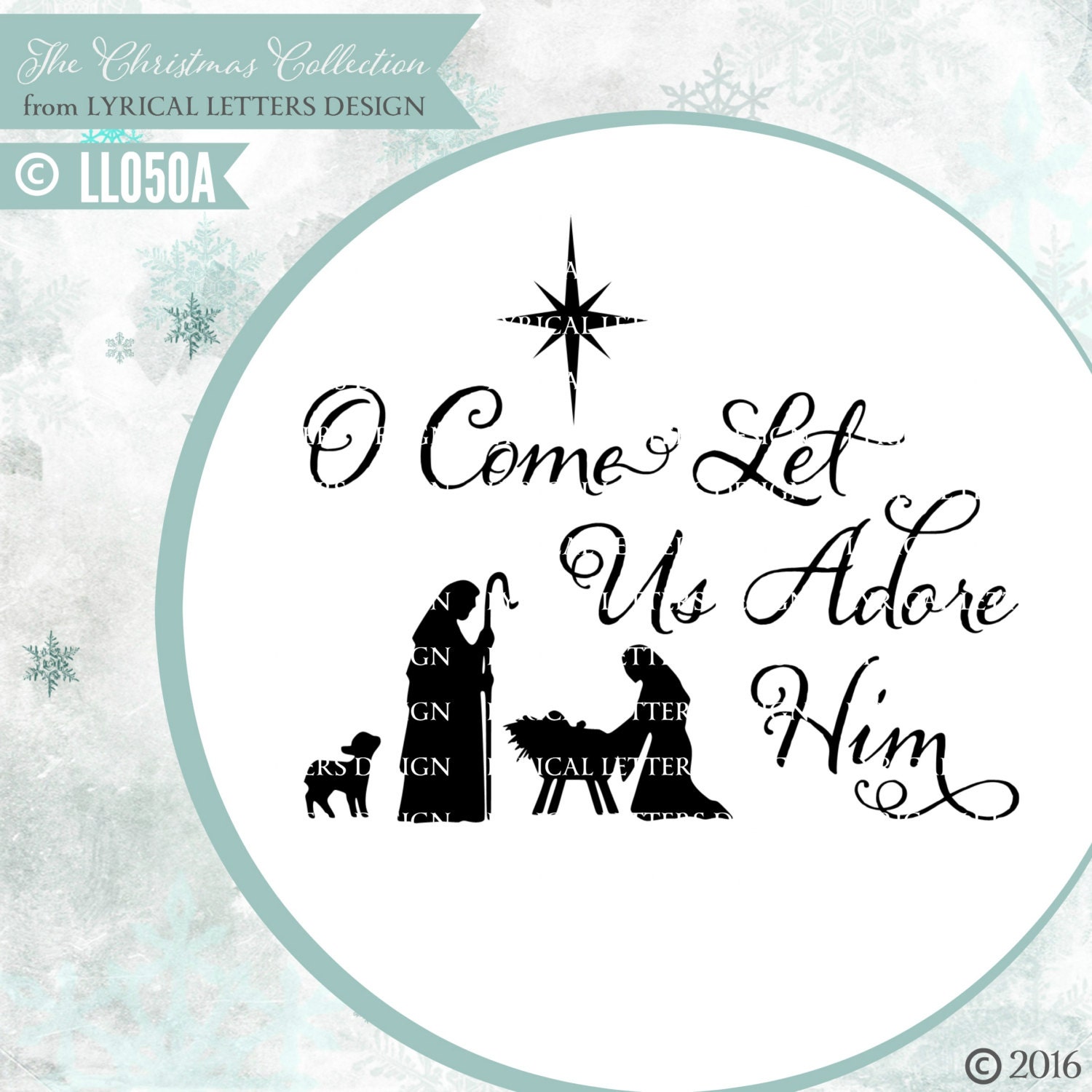 Christmas Oh Come Let Us Adore Him LL050 A SVG Vector
