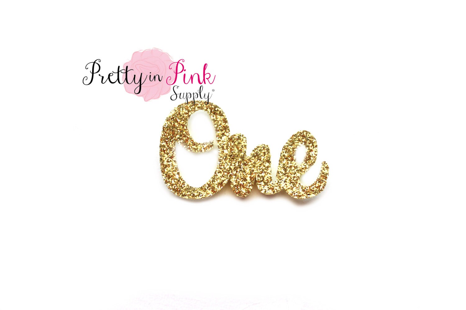 1.25 Glitter CURSIVE Number ONE Glitter Felt Applique