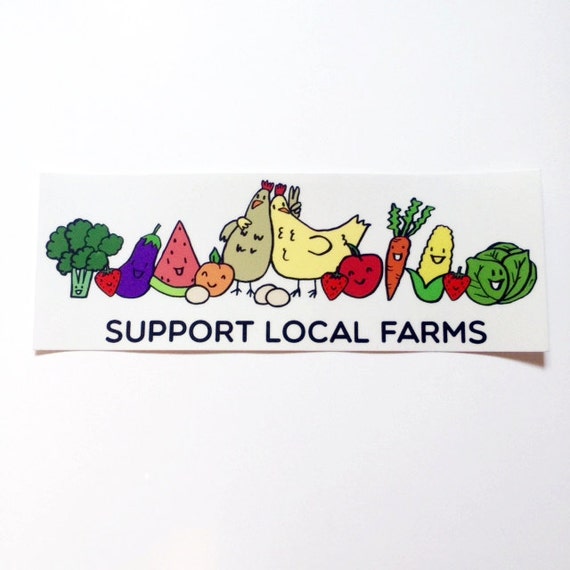 Support Local Farms Bumper Sticker Bumper Stickers Farms