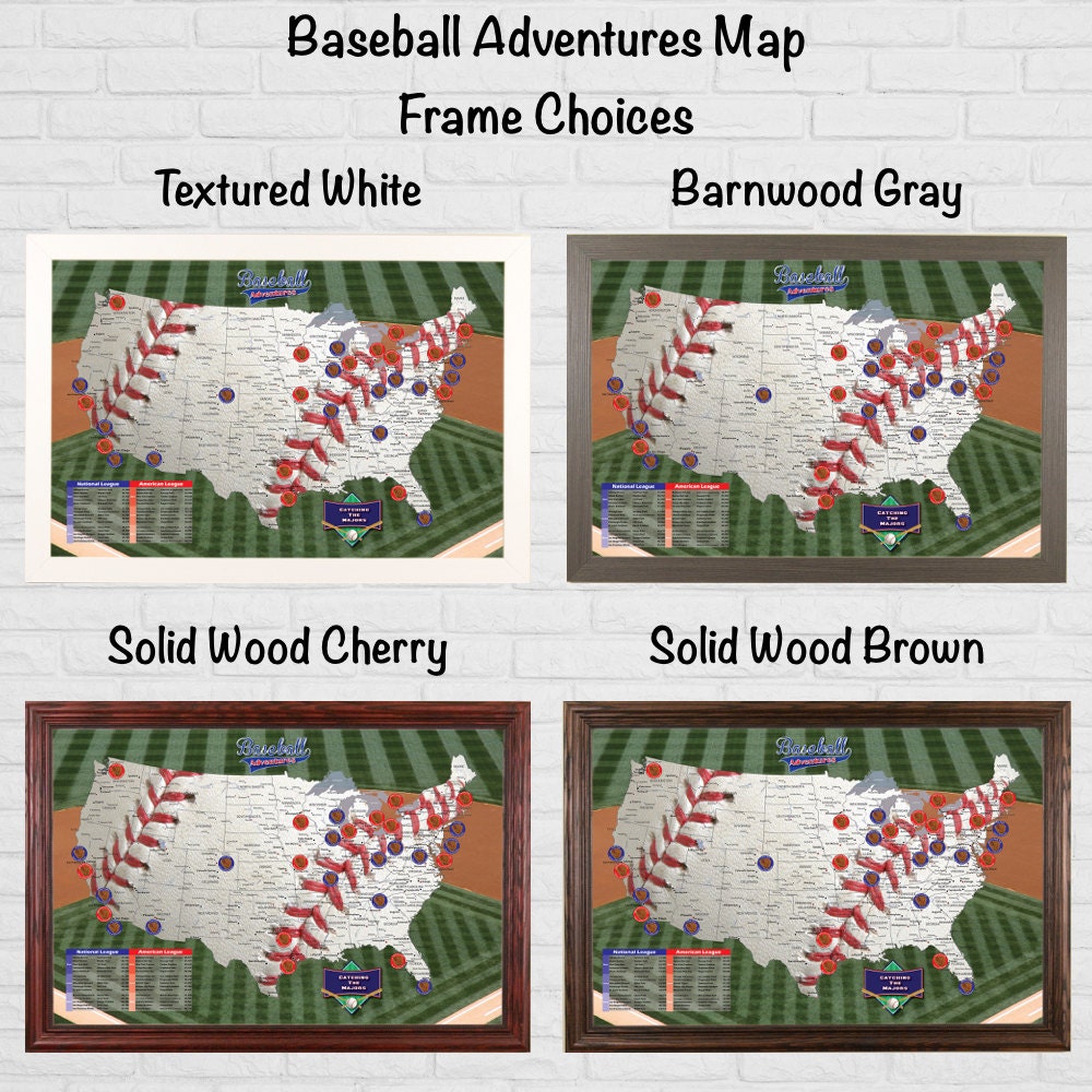 Personalized Baseball Adventures Travel Map Baseball Stadium