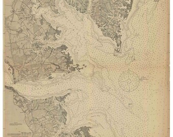Bass River Harbor MA 1857 Nautical Map Reprint 40000 by Oldmap