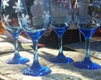 Unique snowflake glassware related items | Etsy