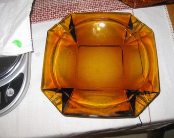 Amber glass ashtray | Etsy