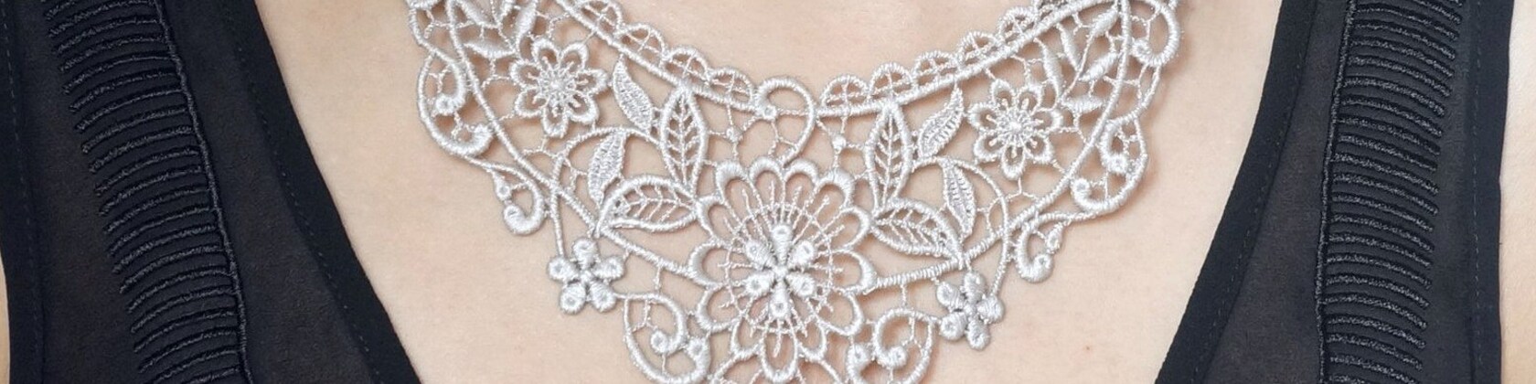 Lace Jewelry / Accessory / Wearable art by LaceFancy on Etsy