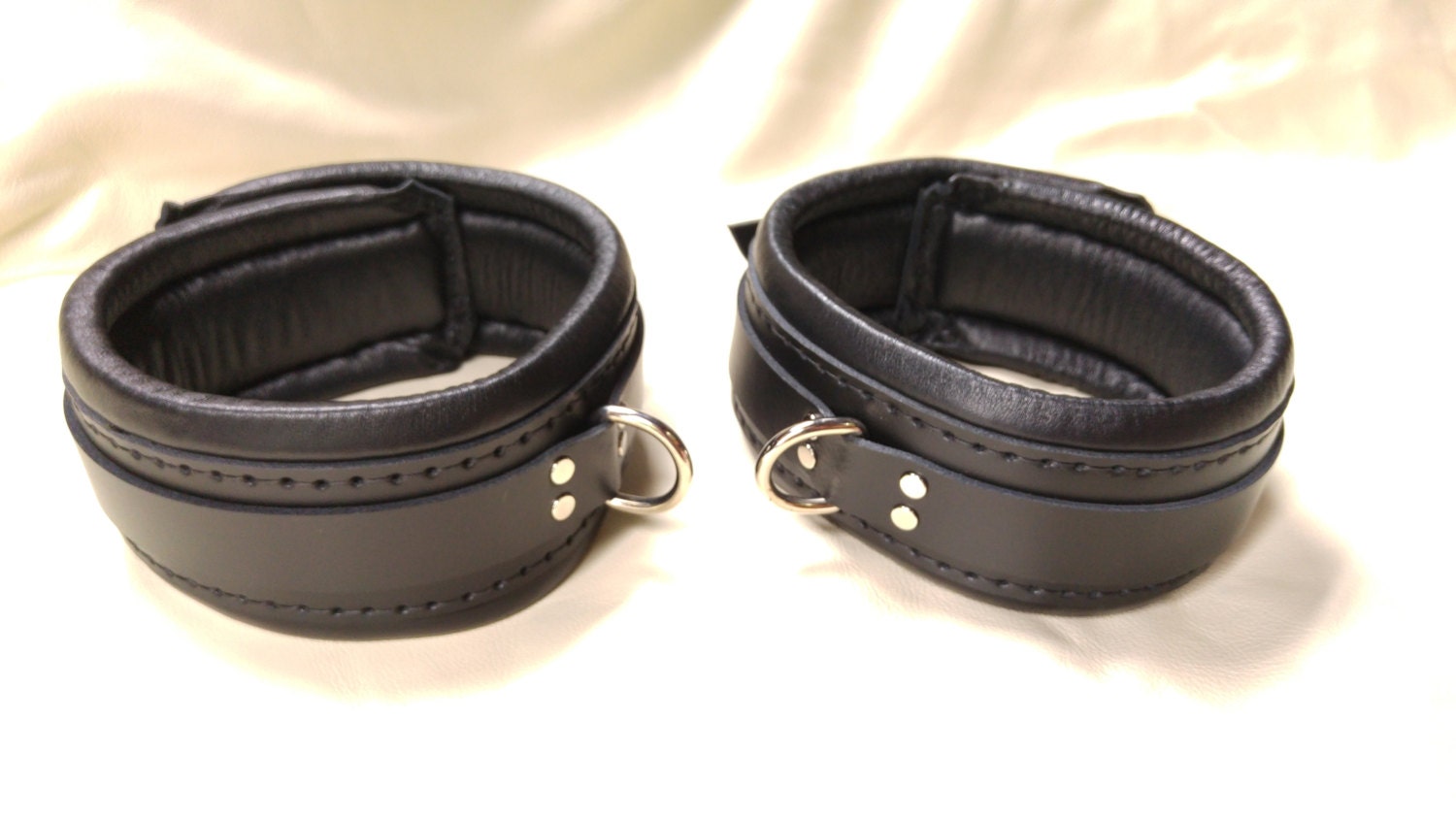 Thigh Cuffs Bondage Restraints Real Leather Heavy Padded
