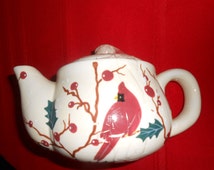Unique cardinal teapot related items | Etsy