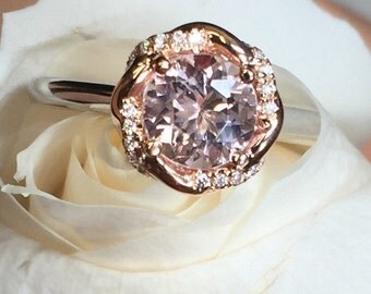 Unique pink morganite ring related items | Etsy