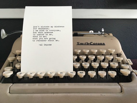 Al Capone Quote Typed on Typewriter 4x6 by LettersWithImpact