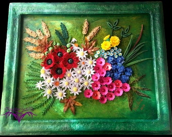 Quilled sympathy card handmade paper quilling flowers