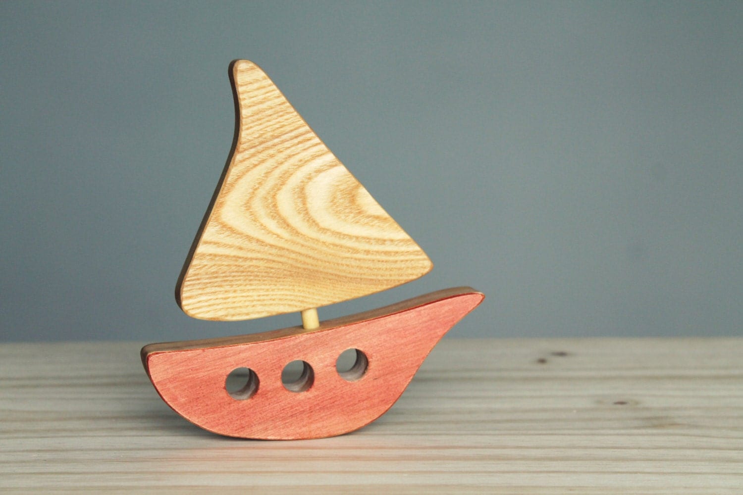 Wooden boat wooden toy baby's room decoration ocean