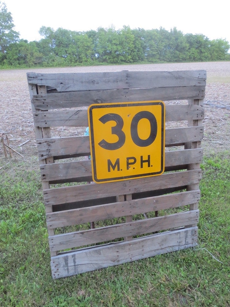 30 MPH Speed Limit Sign 30th Birthday Road Sign Yellow and