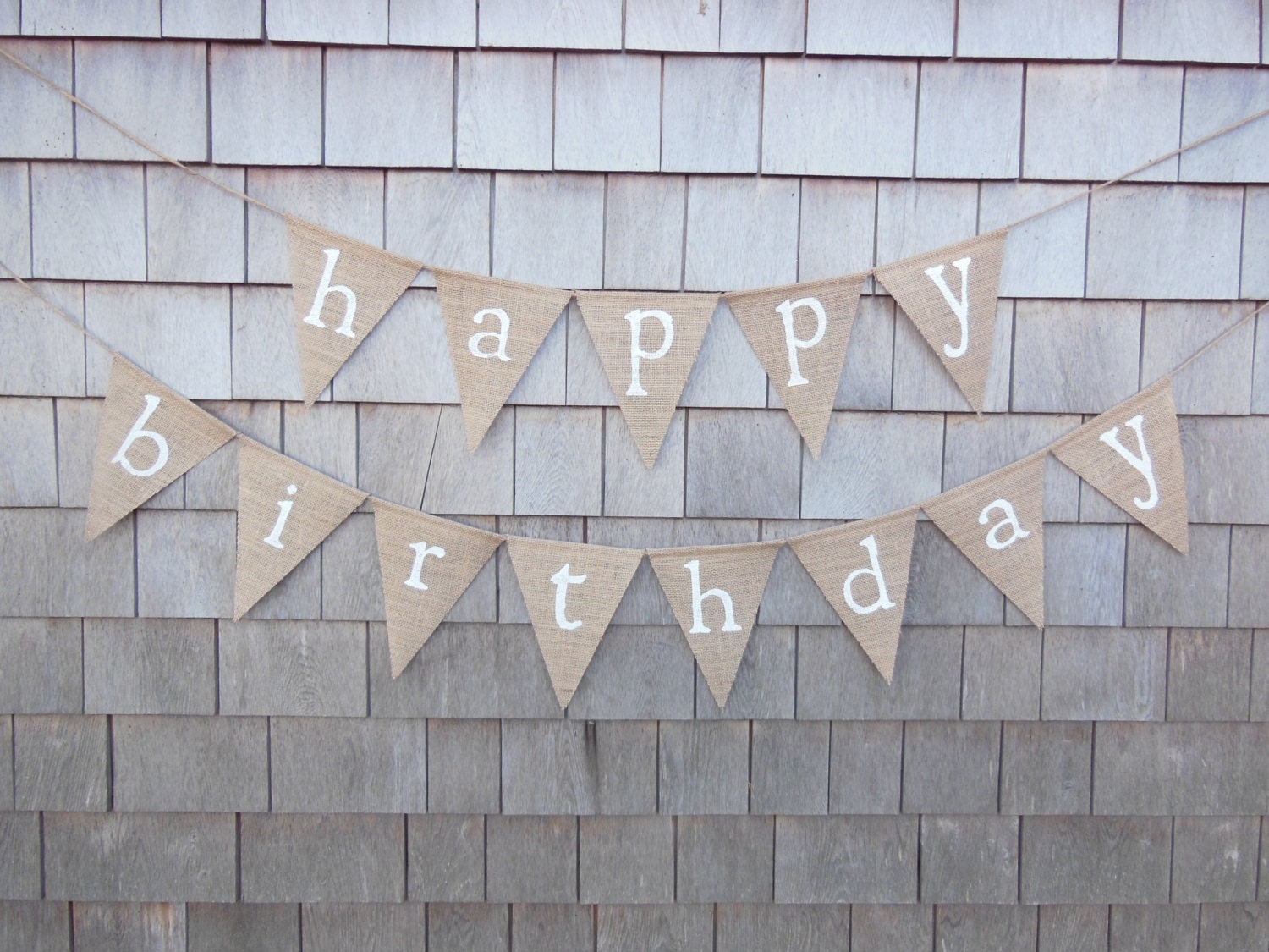 Happy Birthday Burlap Banner Happy Birthday Bunting Birthday