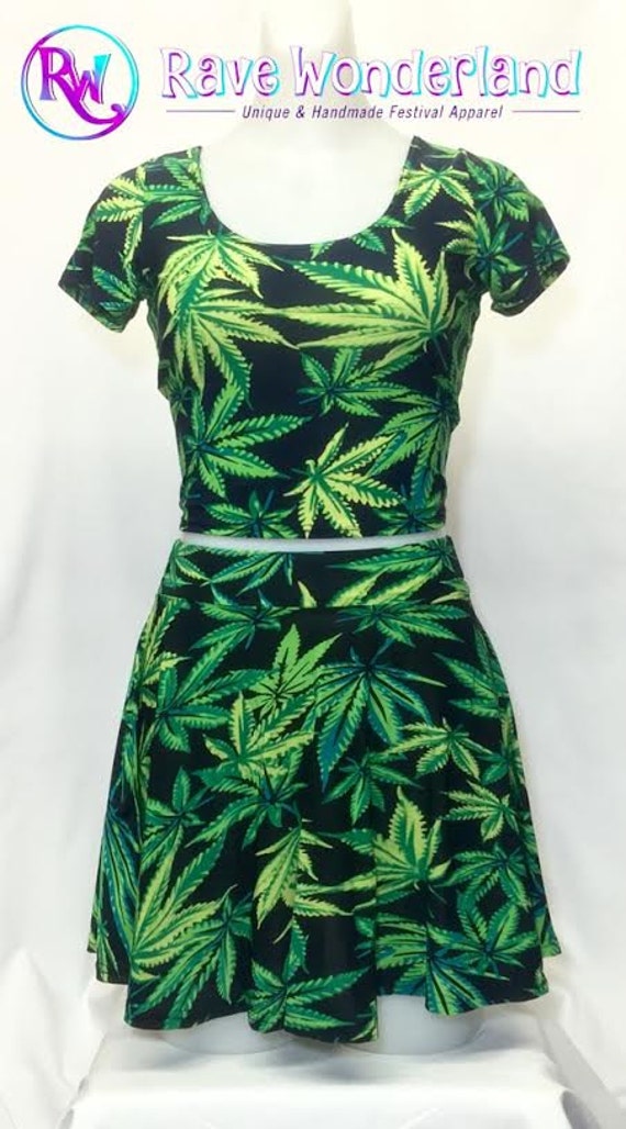 Women's Weed Cannabis Skirt Pot 420 Outfit Rave Edc | Etsy