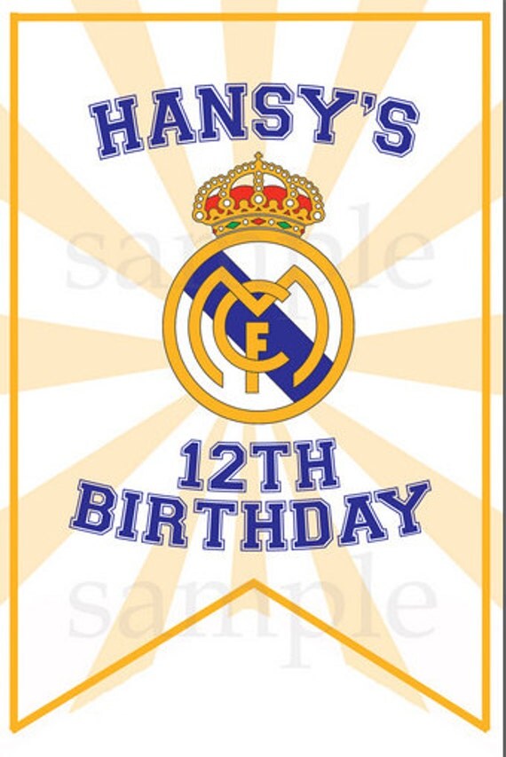 Items similar to Soccer Real Madrid Banner Printable on Etsy