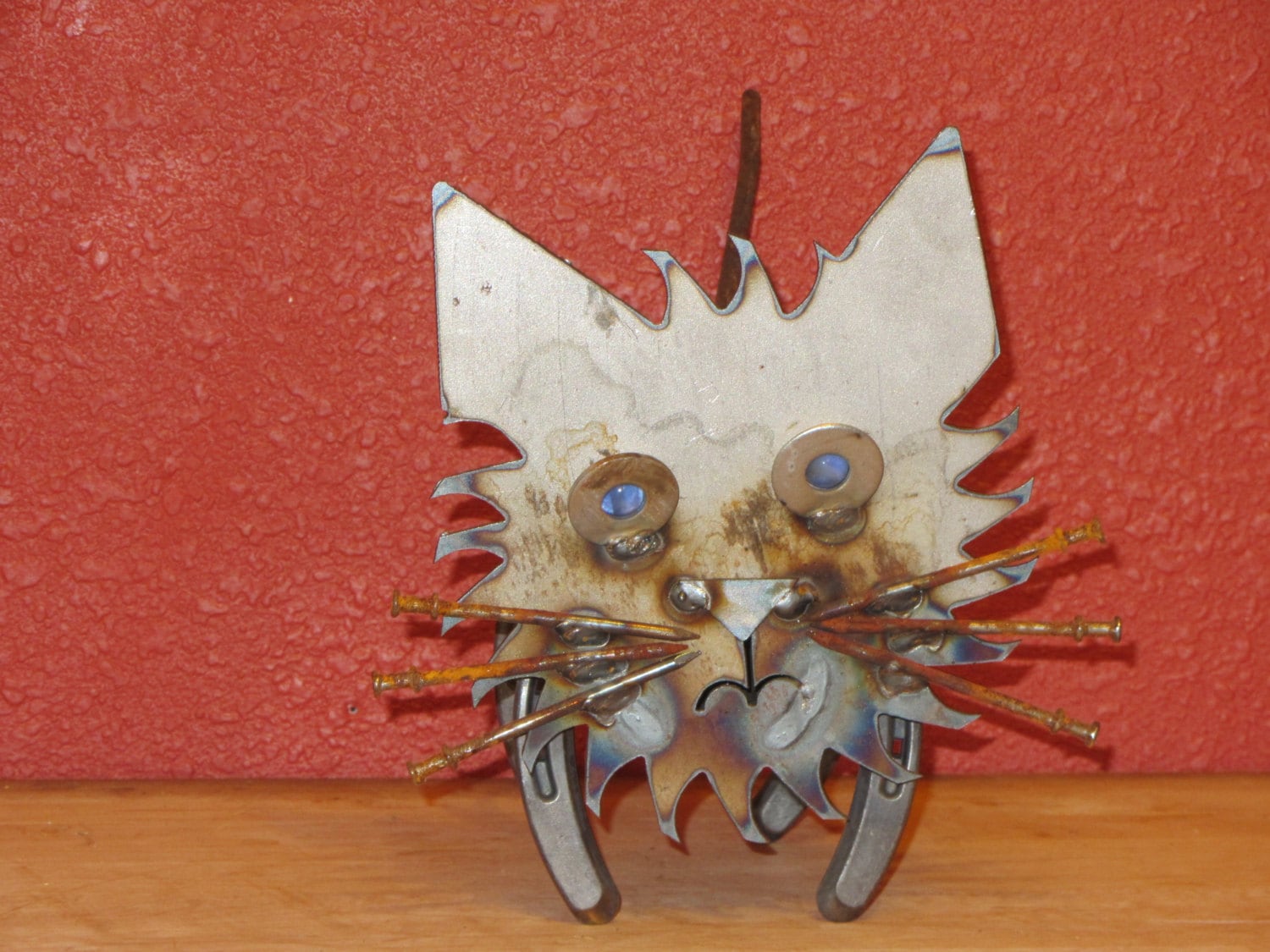 Recycled metal cat by AdamsCraftyCreations on Etsy