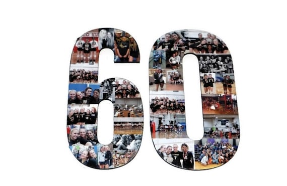 Number 60 Photo Number Collage Picture frame College 60th