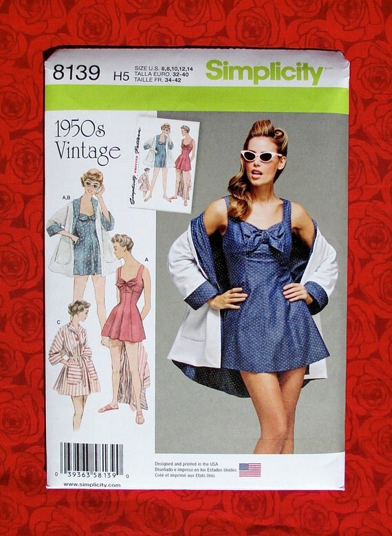 Simplicity Sewing Pattern 8139 Bathing Dress By Alicessewingcorner