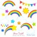 Rainbows Clipart Scrapbook printables Vector Rainbow and
