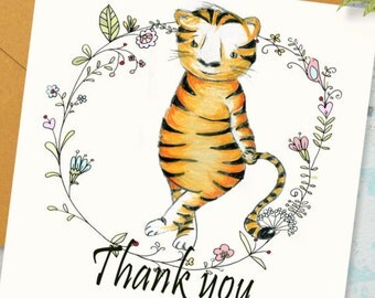 Tiger card | Etsy