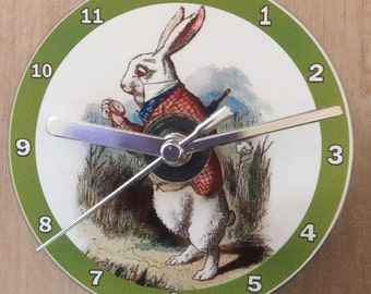 White rabbit clock | Etsy