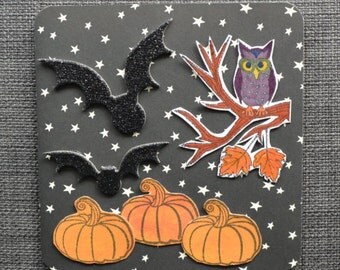 Halloween owl card | Etsy