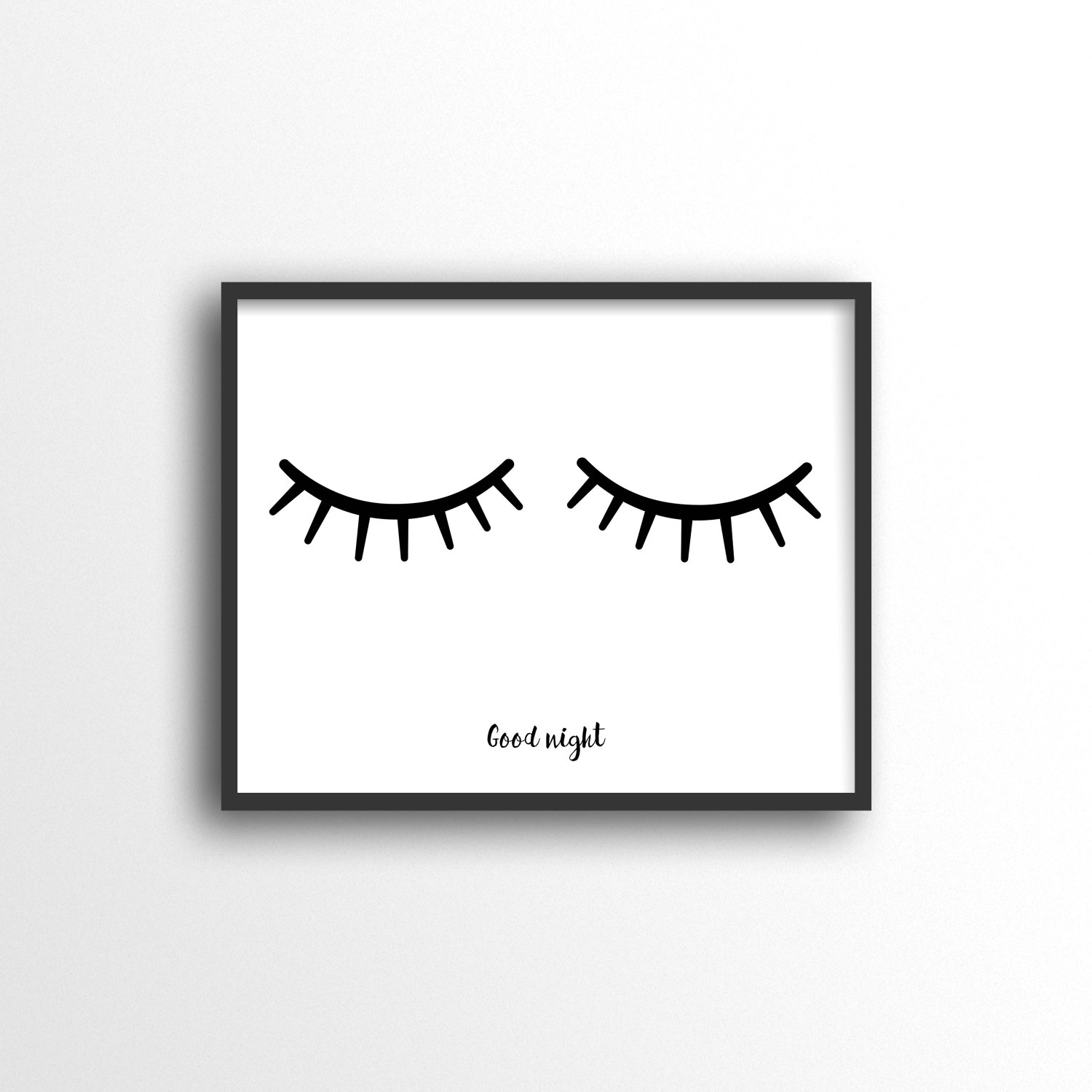 Eyelashes print Modern minimalist wall art Bedroom wall